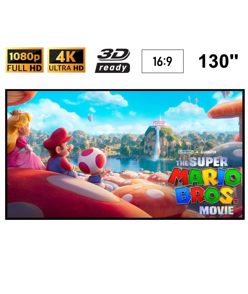 Visualax 125" Fixed Frame Acoustic Transparent Projector Screen 16:9