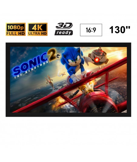 Visualax 130" Fixed Frame Premium Acoustic Transparent Projector Screen ...